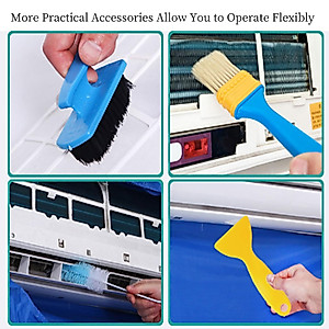 Krisuary Mini Split Cleaning Kit, Mini Split Cleaning Bag, 7 PCS Waterproof Air Conditioner Cleaning Kit, Split Air Conditioning Cleaning Waterproof Cover Bag, Wall Mounted Dust Washing Ac Clean Kit