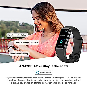 LIVIKEY Activity Fitness Tracker with Alexa Built-in, Heart Rate, Blood Oxygen, Sleep Monitor, Fitness Watch with Pedometer, IP68 Swimming Waterproof, Smart Watch with Step Tracker for Women Men