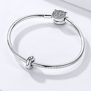 925 Sterling Silver Clip Charm Stopper Charm Lock Charm Spacer Charm Anniversary Charm for Pandora Charms Bracelet