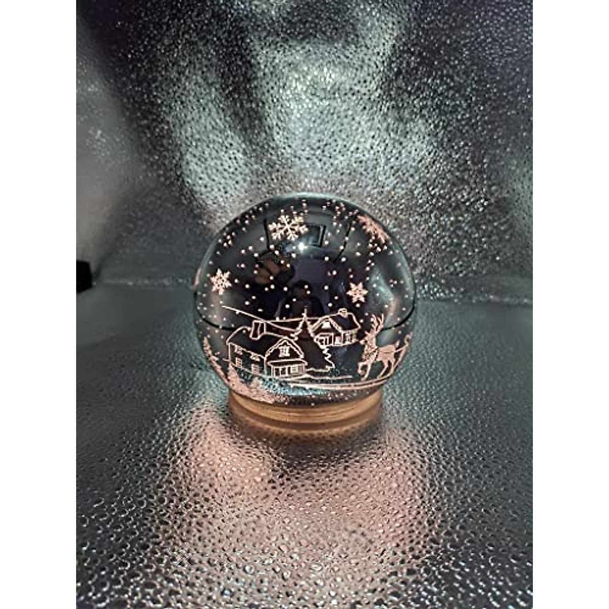 Christmas Decor Lovely Reindeer Sled Snow Globe – 4.7 x 5.1 Inches