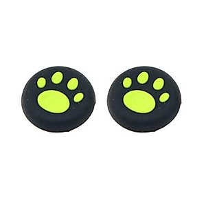 Silicone Thumb Grip Cap Gamepad Joystick Cover Case for Sony PS3 PS4 Slim Pro Xbox One 360 Controller Cat Paw（Green）