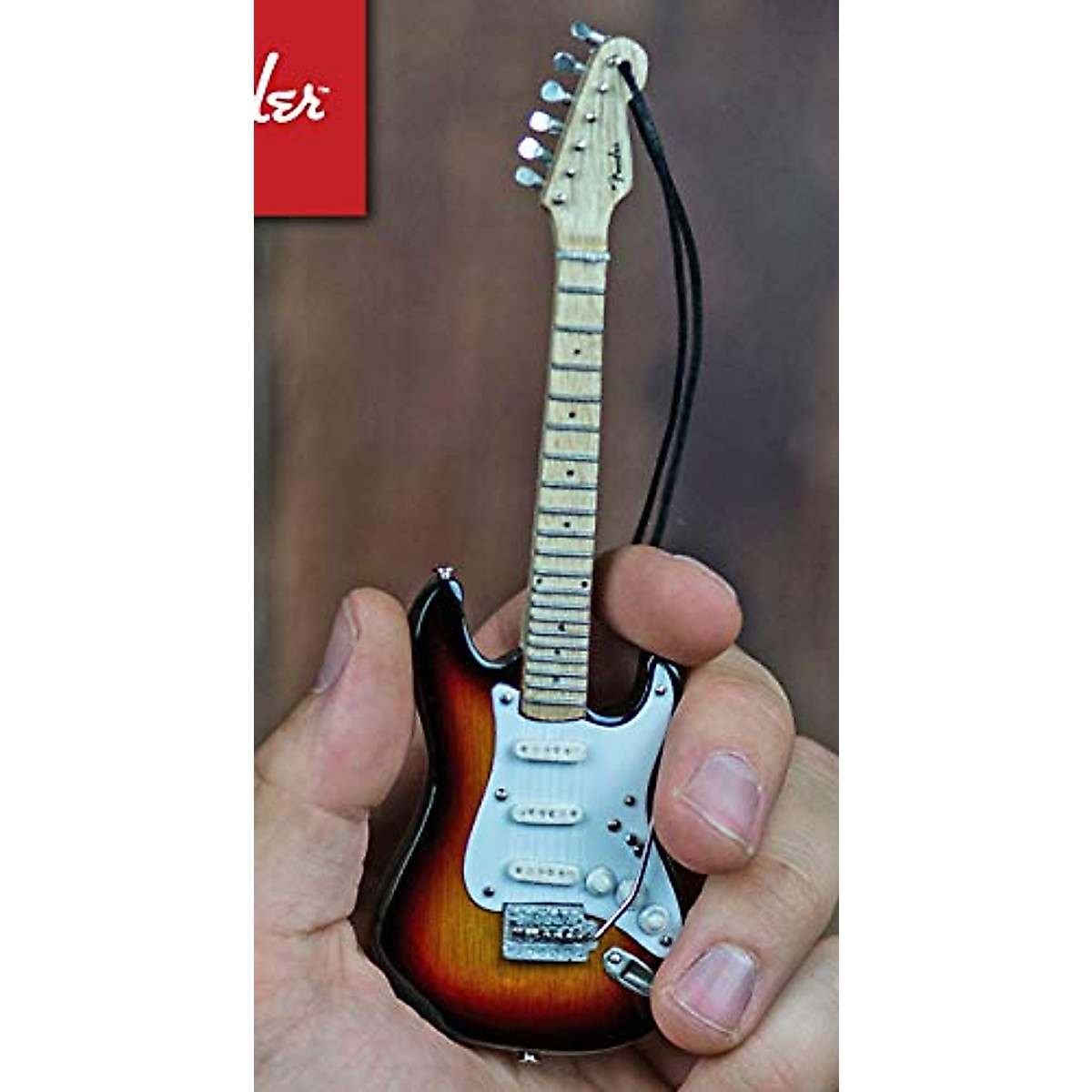 FanMerch 6" Collectible Sunburst Fender Stratocaster Guitar - Miniature Guitar Replica