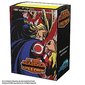 Jasco My Hero Academia Collectible Card Game All Might Flex Card Sleeves | 100 Dragon Shield Art Sleeves | Card Game Holder | PVC and Acid-Free | Designed for Use with TCG and LCG Games | Made