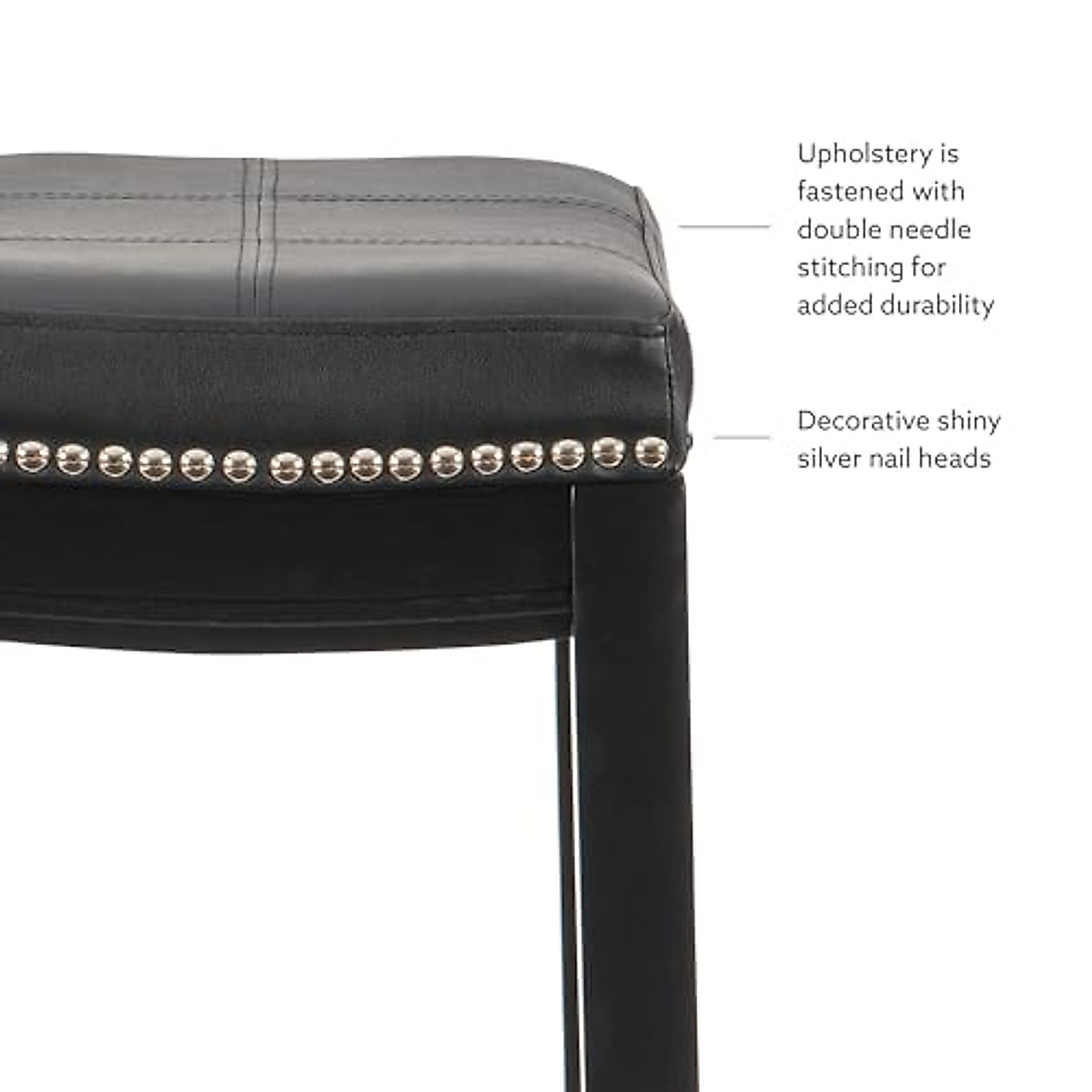 Linon Claridge Bar, Black Stool, 32" X 18.75" X 13"