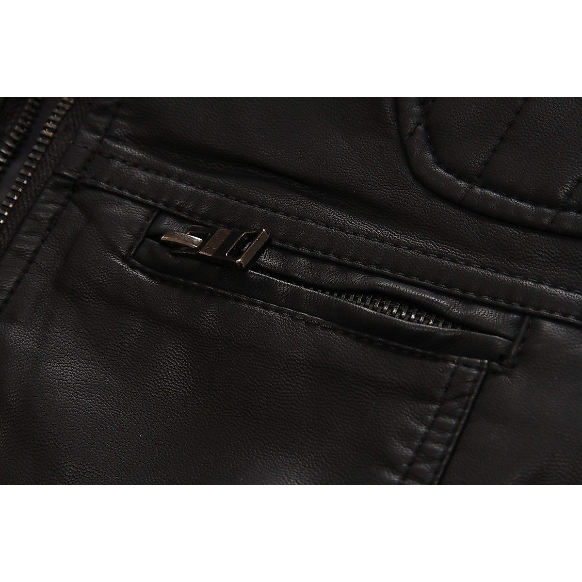 LJYH Boys' Faux Soft Leather Jackets Children Biker Outerwear Coats Black 5/6yrs