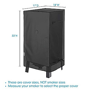 Unicook 30 Inch Electric Smoker Cover, Heavy Duty Waterproof Smoker Grill Cover, Fade and UV Resistant Square Vertical Smoker Cover, Durable and Convenient, 18" W x 17" D x 33" H