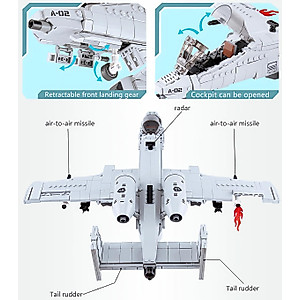 MEOA A10 Warthog Plane Building Toys 961PCS WW2 Fighter Jet Building Blocks Set Air Force Airplane Model Kits Bricks Toy Gifts for Teens and Adults
