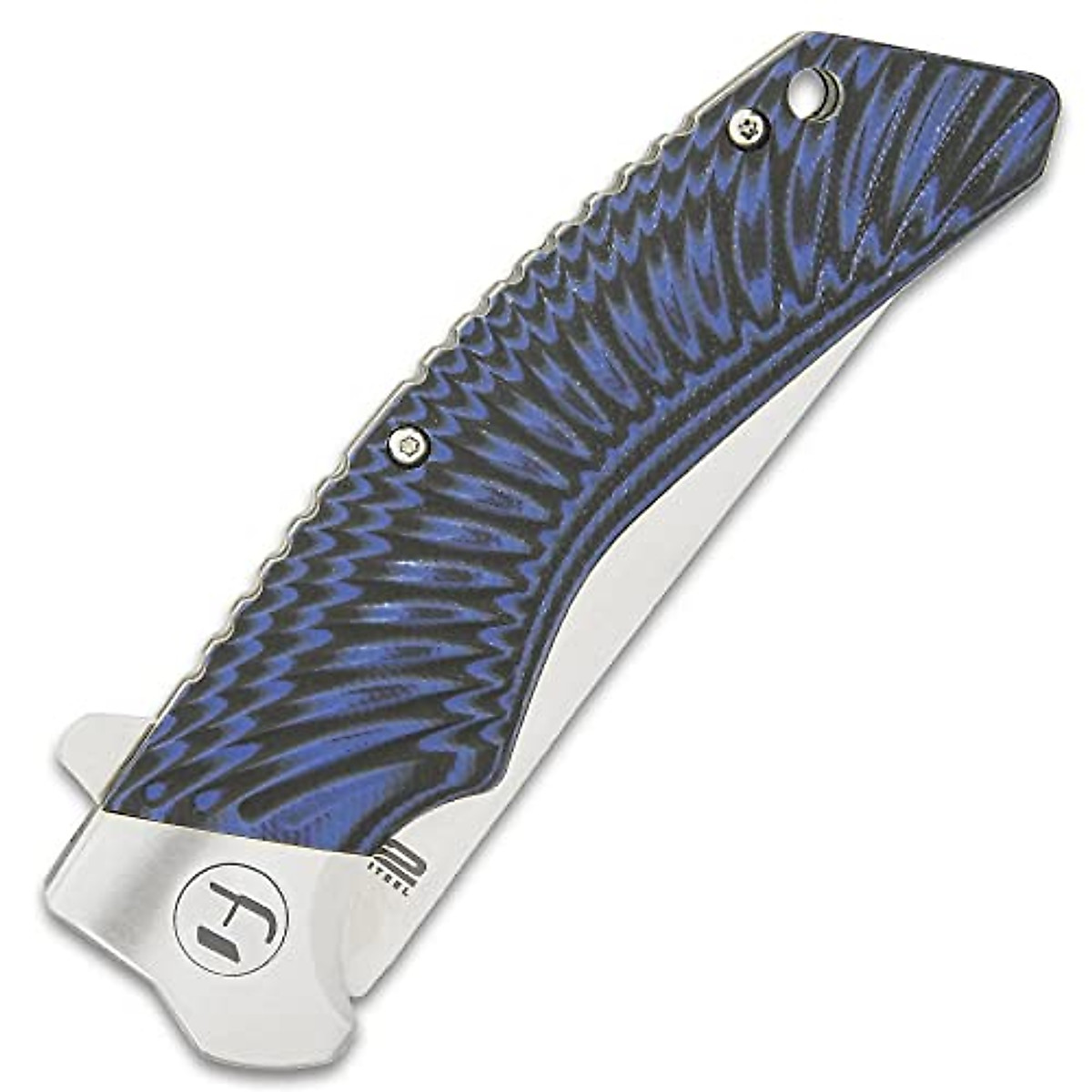 Honshu Black and Blue Sekyuriti Ball Bearing Pocket Knife - D2 Tool Steel Blade, G10 Handle Scales, Steel Pocket Clip, Lanyard Hole – The Perfect Everyday Carry - 4 1/2" Closed