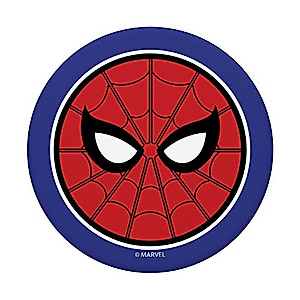 Marvel Spider-Man Web Face Blue Circle Logo PopSockets PopGrip: Swappable Grip for Phones & Tablets