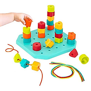 Battat - Toddler Peg Board - Stacking Peg Board Set - Fine Motor Skills Toy - Therapy Toy - 31 pcs - Count & Match Pegboard - 2 Years +