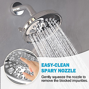 Gabrylly Tub Shower Kit, Tub and Shower Faucet Set with 9-Setting Rain Shower Head and Tub Spout, Single-Handle Tub and Shower Trim Kit, Shower Valve Include,Chrome