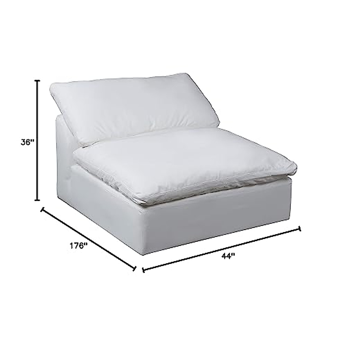 Sunset Trading Cloud Puff 4 Piece Modular Performance White Sectional Slipcovered Sofa,