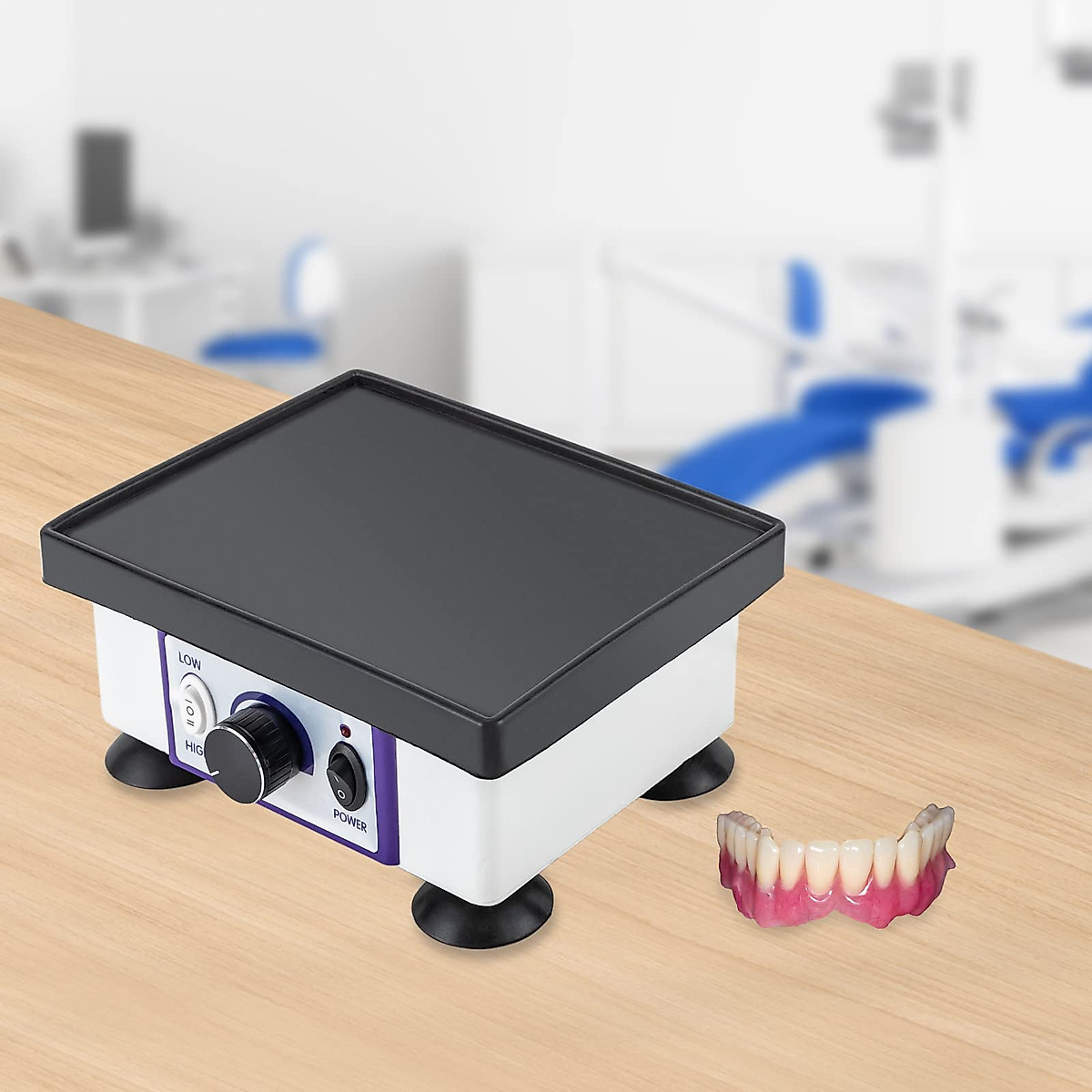 Dental Square Quartet Vibrator, 110V 120W Lab Vibrator Square Quartet Vibrator with Two Gears - Model Plaster Oscillator Gypsum Mixing Machine