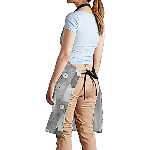 Waldeal Adjustable Cooking Kitchen Apron for Women Men Chef Cute With 2 Pockets