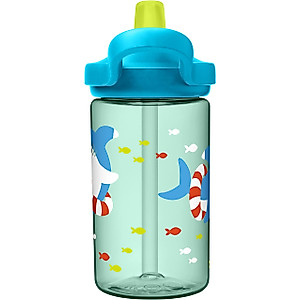 CamelBak eddy+ 14oz Kids Water Bottle with Tritan Renew – Straw Top, Leak-Proof When Closed, Summer Sharks