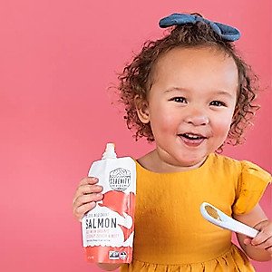 Serenity Kids Surf & Turf Baby Food Pouches Bundle | 6 Each of Wild Caught Salmon & Grass Fed Beef (12 Count)