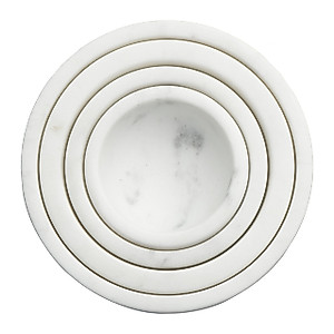 Creative Co-Op White Marble (Set of 4) Bowl