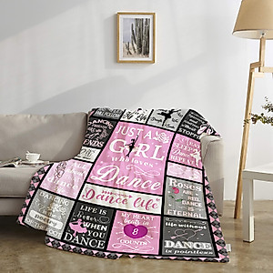 BUUGVIIL Just a Girl Who Loves Dance Gifts for Girls, Dance Blanket, Dance Recital Gifts for Girls, Ballet Gifts for Dancers, Dancer Gifts for Girls Teens on Christmas Birthday 50"x60"
