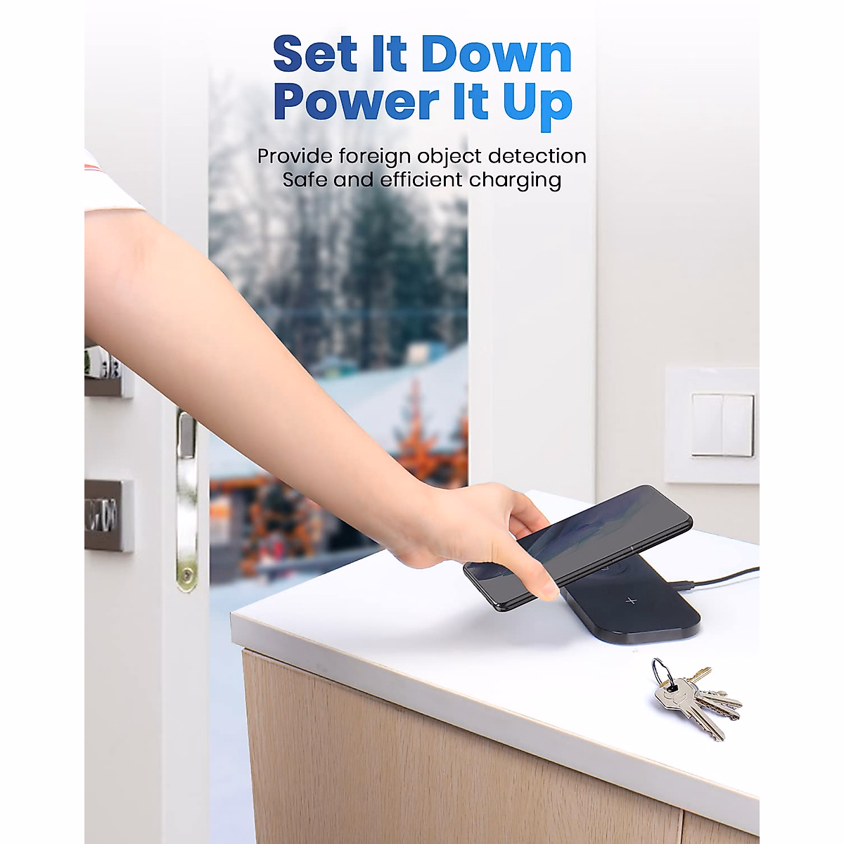 Dual Wireless Charger for Samsung Galaxy Watch and Phone, Duo Charging Pad for Galaxy Watch 4/3,Active 2/1,Gear S4/S3, S21/S20/S10/S9/S8/Note 20/10/9, Charging Station for Galaxy Buds 2/+/Pro/Live