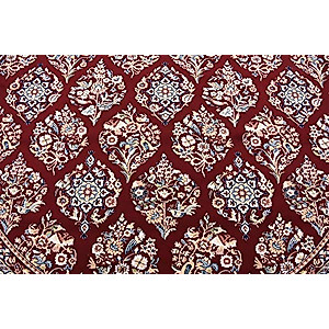 Unique Loom Narenj Collection Classic Traditional Textured Repeat Design Area Rug, 10' Round, Burgundy/Blue