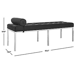 Safavieh Home Collection Xavier Tufted Bench, Black