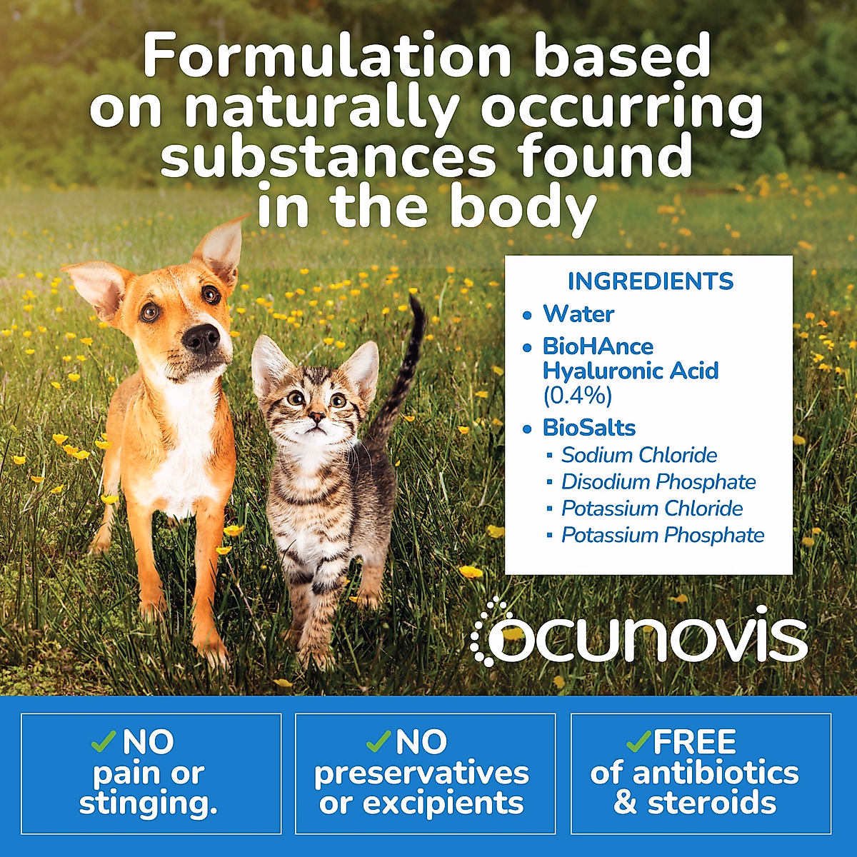 Sentrx Ocunovis Gel Eye Drops for Dogs & Cats, Eye Lube for Dogs Allergy Relief Lubricant, Dogs with Dry Eyes, Artificial Tears, 5 ml (3-Pack)