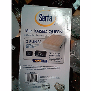 Serta Never Flat Raised Air Mattress with Electric Pump - Double High Queen