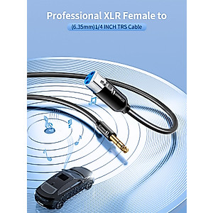 ANNNWZZD XLR to 1/4, TRS to XLR Cable, XLR Female to 1/4 for Guitar, Mixer, Speaker, Playing Live 6FT/2M