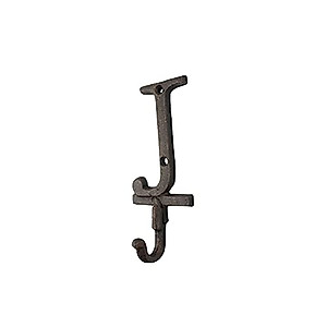 Handcrafted Nautical Decor Rustic Copper Cast Iron Letter J Alphabet Wall Hook 6"