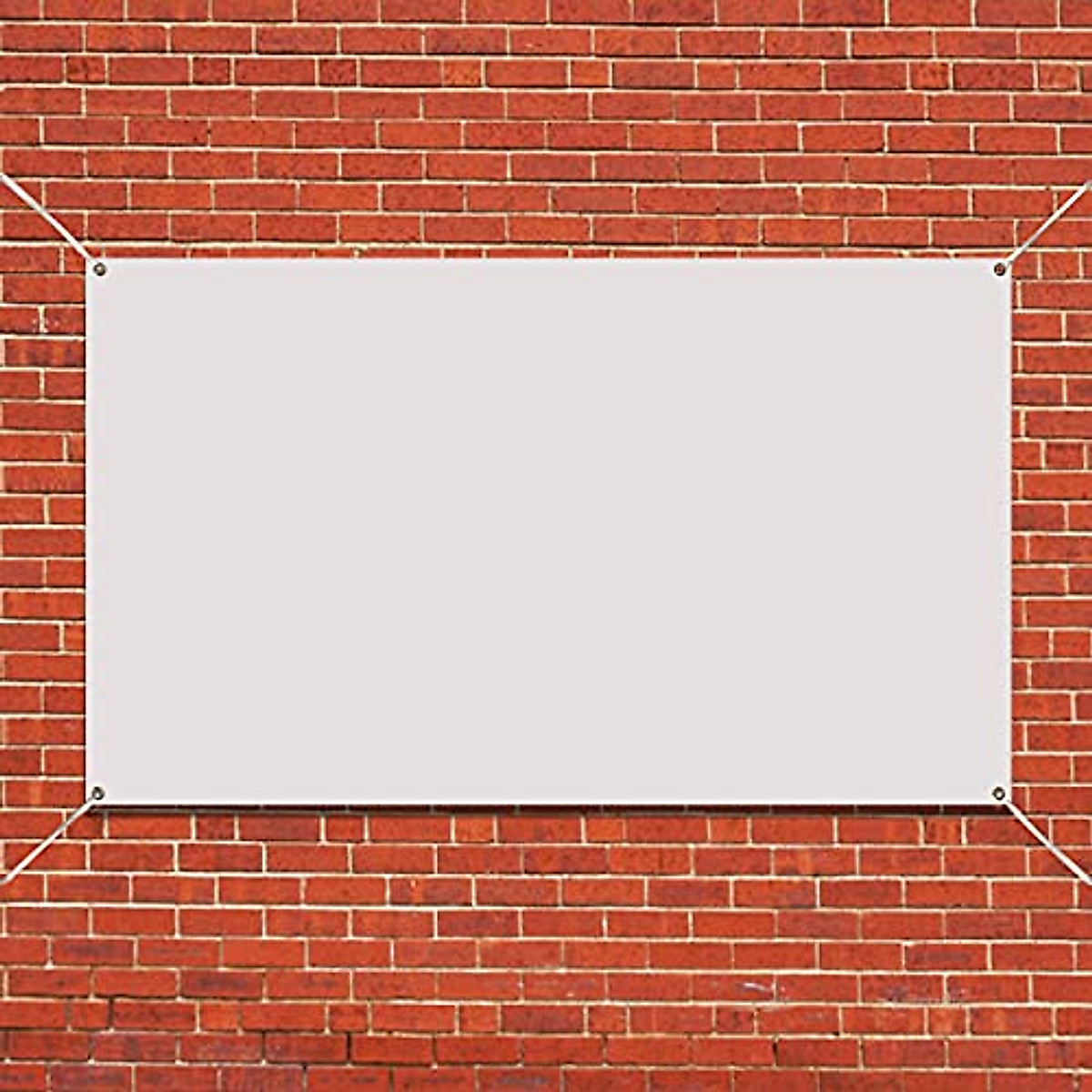 NapTags Blank Polyester Cloth Banner with 3/8 inch Nickel Grommets, 5 feet x 3 feet banner with 12 foot white hanging rope