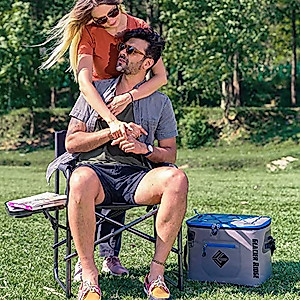 PORTAL Portable Compact Steel Frame Director’s Side Table Lightweight Oversized Chair for Outdoor Camp Fishing Picnic Lawn, Support 225lbs, Red