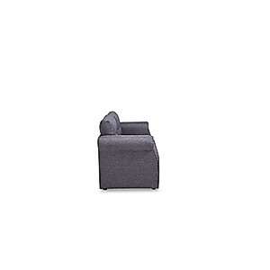 Container Direct Elvin Contemporary Linen Fabric Scroll Armrest Sofa Bed, Dark Grey