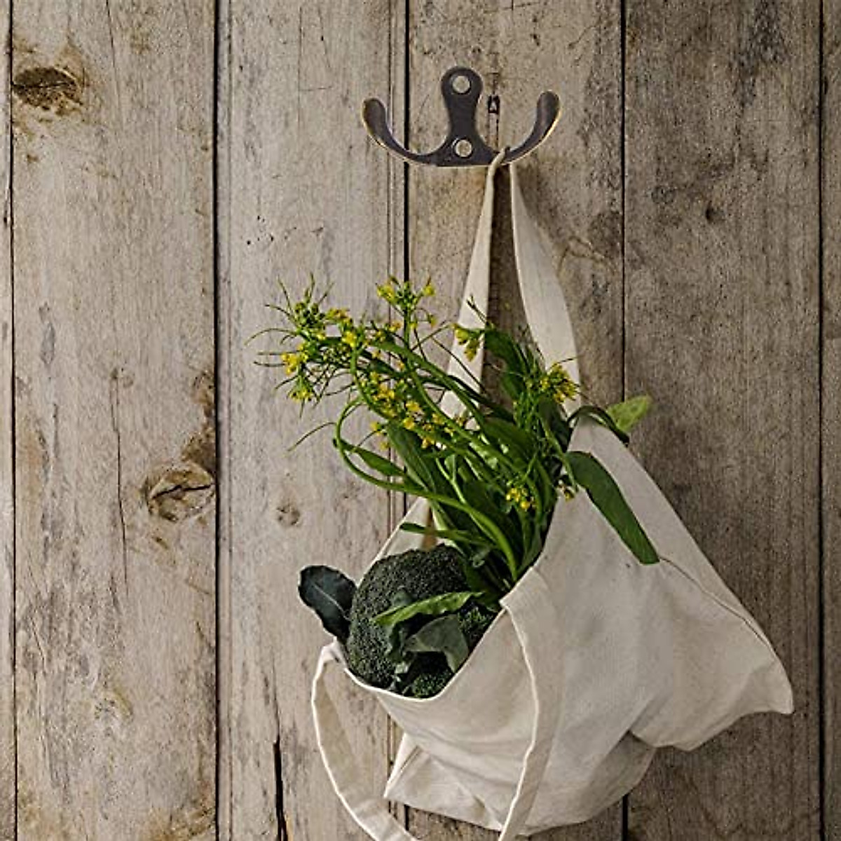 10 Pack Wall Hooks Coat Hooks, Heavy Duty Towel Hook Double Prong Robe Hanger Wall Mounted Coat Rack Retro Utility Hooks for Hanging Towels Clothes Robes Bag Key Cup Hat, Zinc Alloy, Bronze