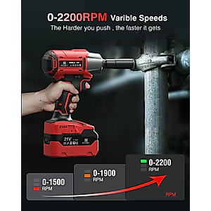 Avhrit Cordless Impact Wrench 1/2 Inch, 480Ft-lbs(650Nm) Brushless 1/2 Impact Gun w/ 2x 4.0 Batteries, Fast Charger, 4 Sockets, 6 Screws, Electric Impact Wrench for Home Car Tires