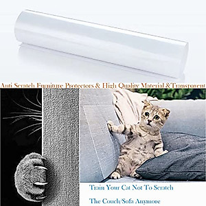 18 Pack Cat Scratch Furniture Protector,Large Size Anti Cat Deterrent Tape Protectors from Cats 6 Pack 17’’L 12’’W +6 Pack 17’’L 10’’W+6 Pack 17’’L 6’’W and 80pcs Twist Pins for Couch,Sofa,Door