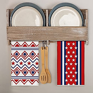 Artoid Mode Let Freedom Ring Stars Roses Veterans Day Kitchen Towels Dish Towels, 18x26 Inch Seasonal Decoration Hand Towels Set of 4