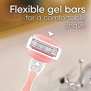 Gillette Venus ComfortGlide Womens Razor Blade Refills, 6 Count,(Pack of 1) White Tea Scented Gel Bar Protects Against Skin Irritation