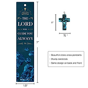 12 Pcs Bible Verses Bookmarks with Cross Pendants, Bookmark for Bible & 6 Pcs Leather Bookmarks, Page Corner Bookmarks.