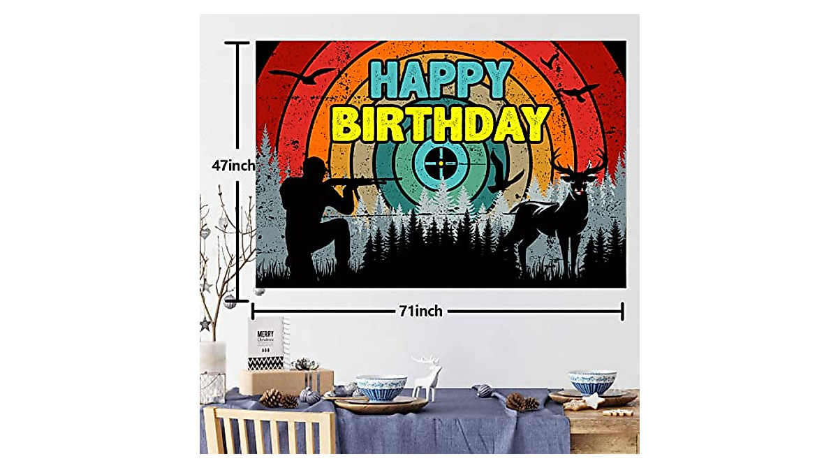 Gone Hunting Camo Backdrop for Birthdays & Events | Reusable Decor