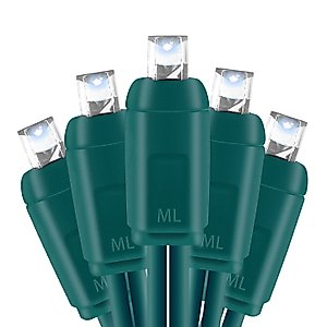 yongzhenlite 50 Count Wide Angle 5MM Mini LED Christmas Lights,White Led String Lights for Outdoor and Indoor Christmas Trees Decoration,Commercial Grade,Green Wire,17Feet,UL Listed (Cool White)