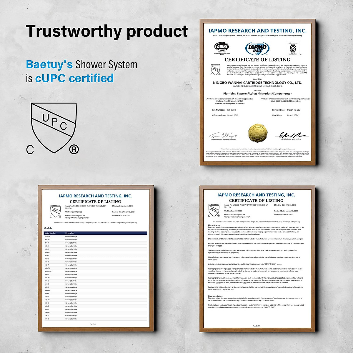 Baetuy Black Shower Faucet Set, Rainfall Shower System with Rain Shower Head and Handle Set, Wall Mounted Shower Fixtures With Shower Valve and Trim Kit 10 inch Matte Black