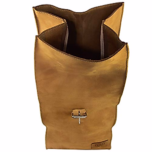 Hide & Drink, Insulated Lunch Bag with Grip Handmade from Full Grain Leather - Old Tobacco