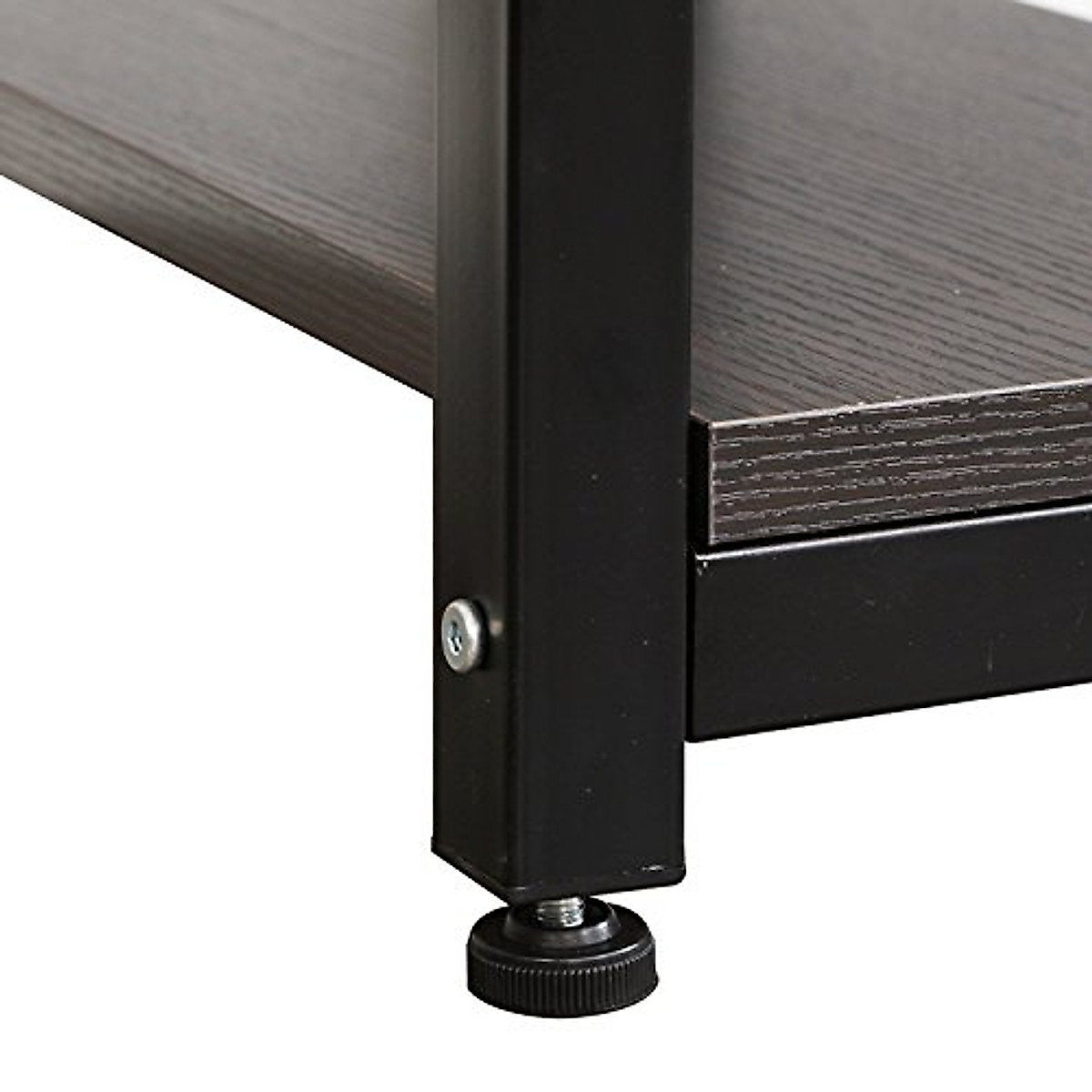 Computer Desk, Computer Desk with Shelves, 55 inches Office Desk with 4 Storage Shelves, Large Space Home Office Desks Trestle Desk Workstations, Modern Desk Writing Desk for Home Office (Black)