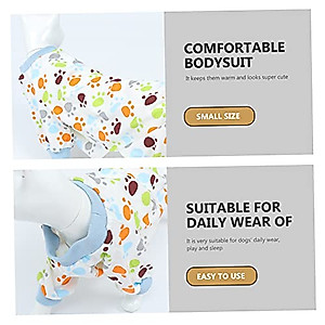 LIFKICH 2pcs Lovely Pet Night Nightdress Dogs XL Clothes Pajamas Jammies Bodysuits Rompers Shirts Sleepwear Puppy Coat Wear Comfortable Nightclothes Jumsuit Costume Paw Printed Household