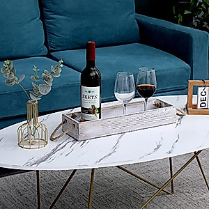 ZNIU DA8 Rustic Bathroom Tray with Coasters