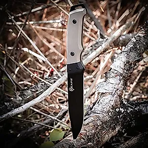 Reapr 11009 5" Brigade Full Tang Fixed Blade Knife, Modified Drop Point Blade, Dual G10 Handle, Ballistic Nylon Sheath, For Outdoor, Tactical, and EDC