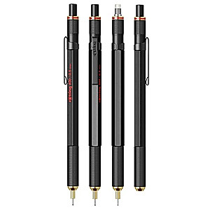 rOtring 800 Retractable Mechanical Pencil, 0.5 mm, Black Barrel (1904447)