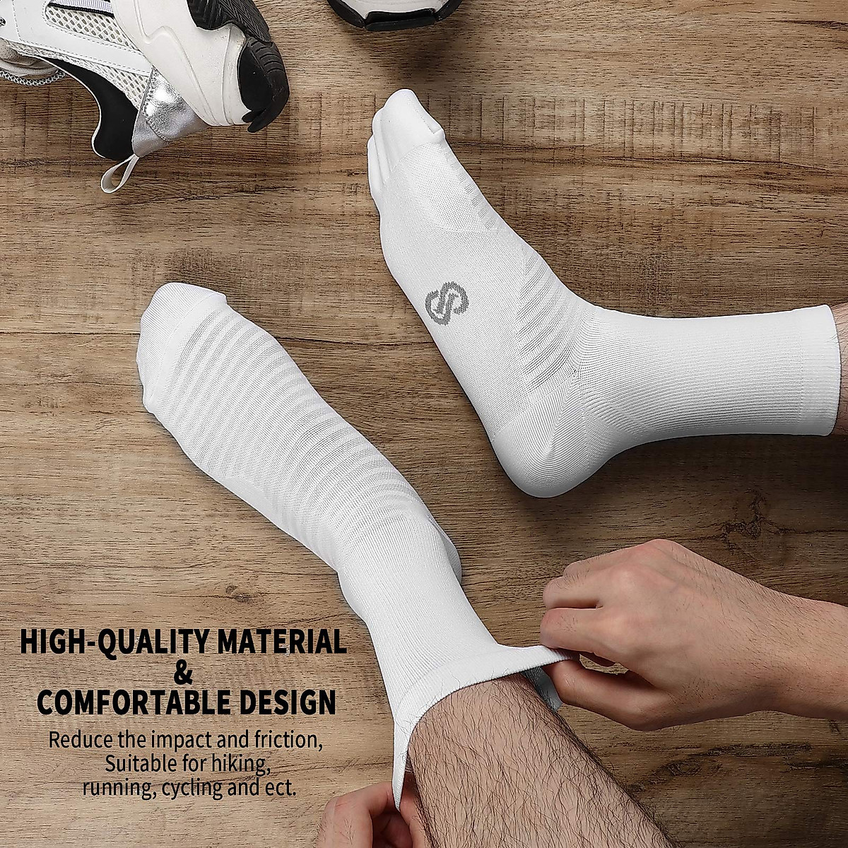 PAPLUS Compression Athletic Crew Socks (6 Pairs) for Men & Women