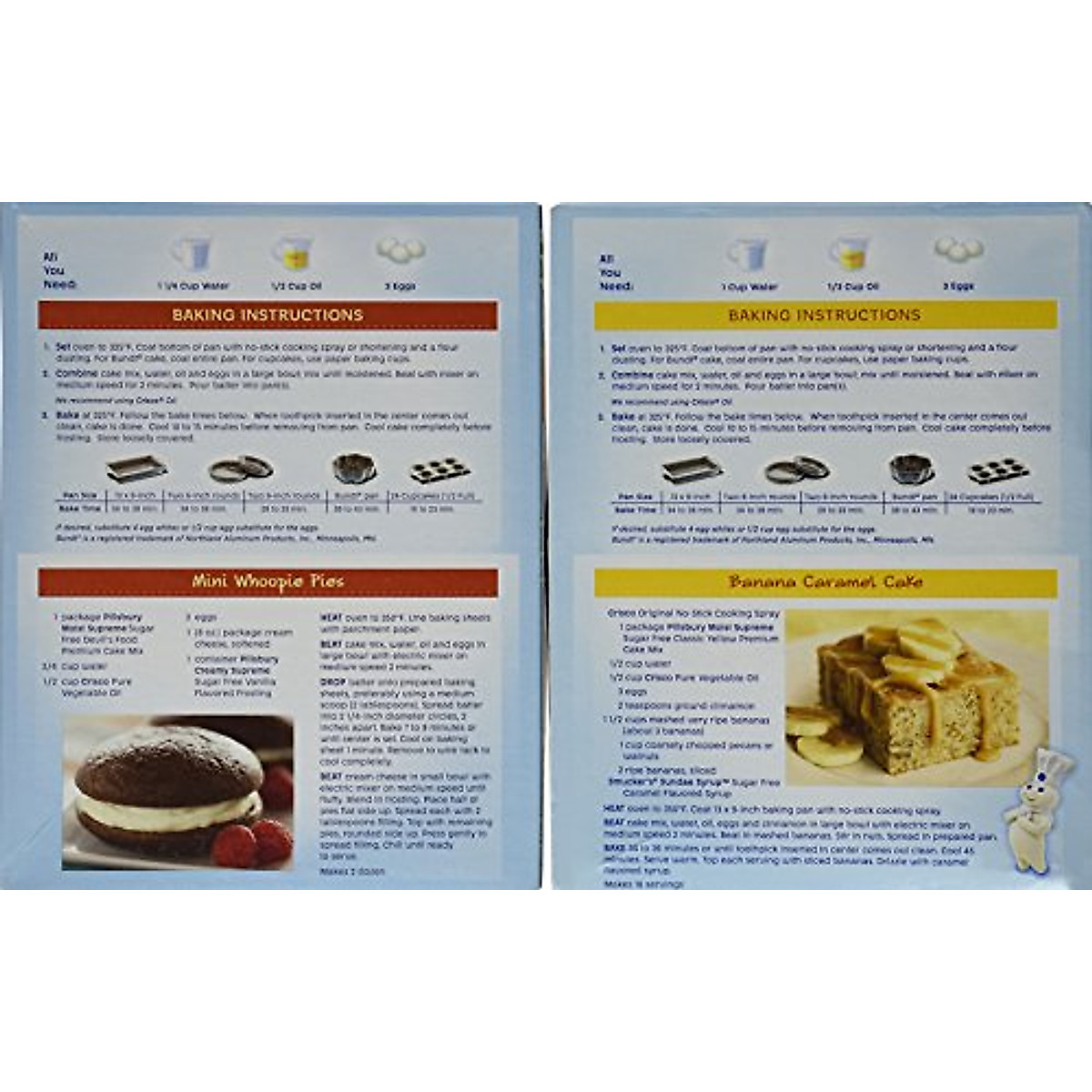 Pillsbury Sugar Free Cake Mix Value Bundle - 1 Box Sugar Free Devil's Food Cake & Classic Yellow Cake