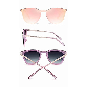 JIM HALO Trendy Rimless Mirrored Sunglasses Reflective Sun Glasses for Women Men (Pink/Mirror Pink)